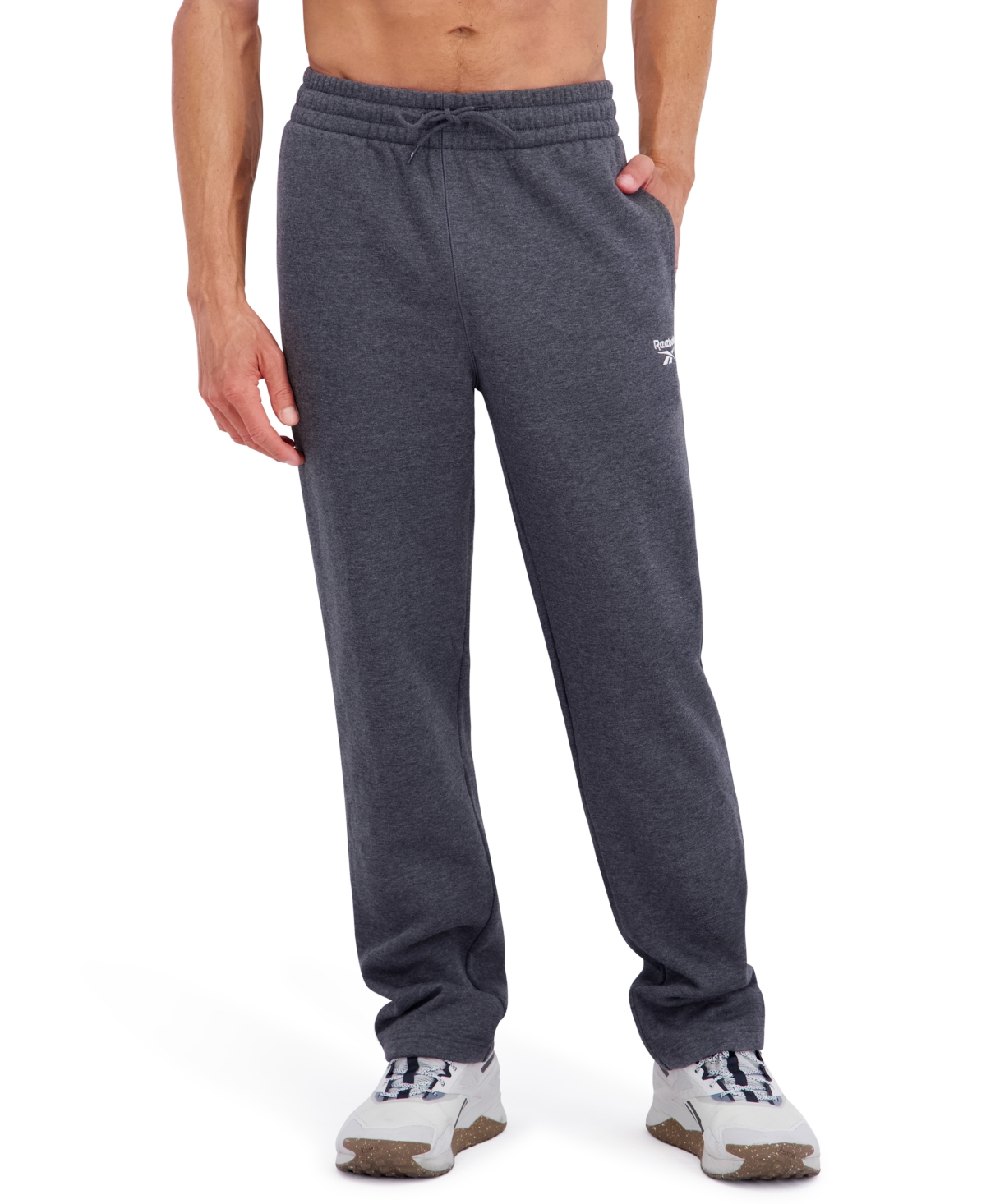 Click here for Reebok Mens Regular Fit Fleece Pants - Charcoal He... prices