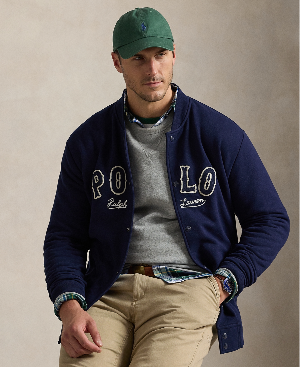Polo Ralph Lauren Mens Big & Tall Graphic Print Sweatshirt - Cruise Navy