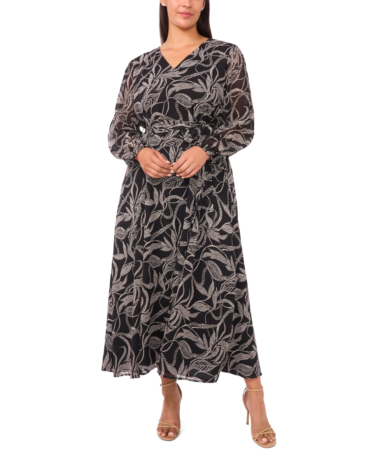 Click here for Msk Plus Size Tropical Print Long Sleeves Maxi Dre... prices