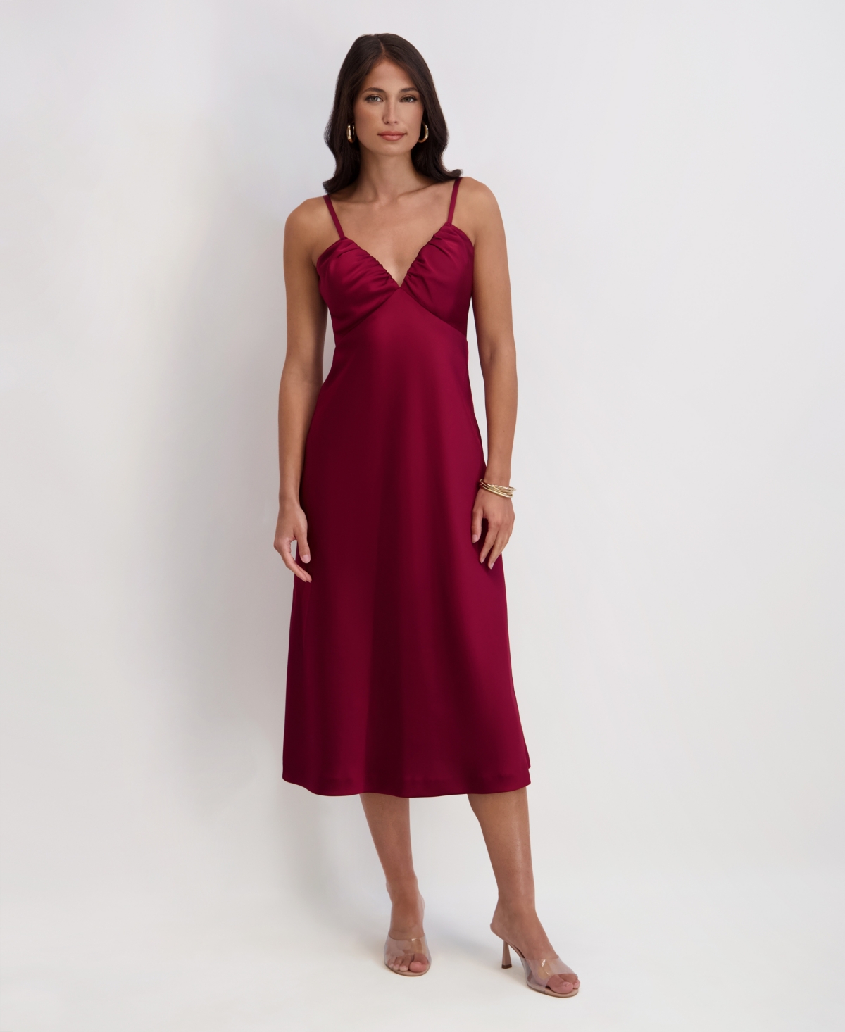 Click here for Siena Womens Satin Midi Dress - Oxbloodred prices