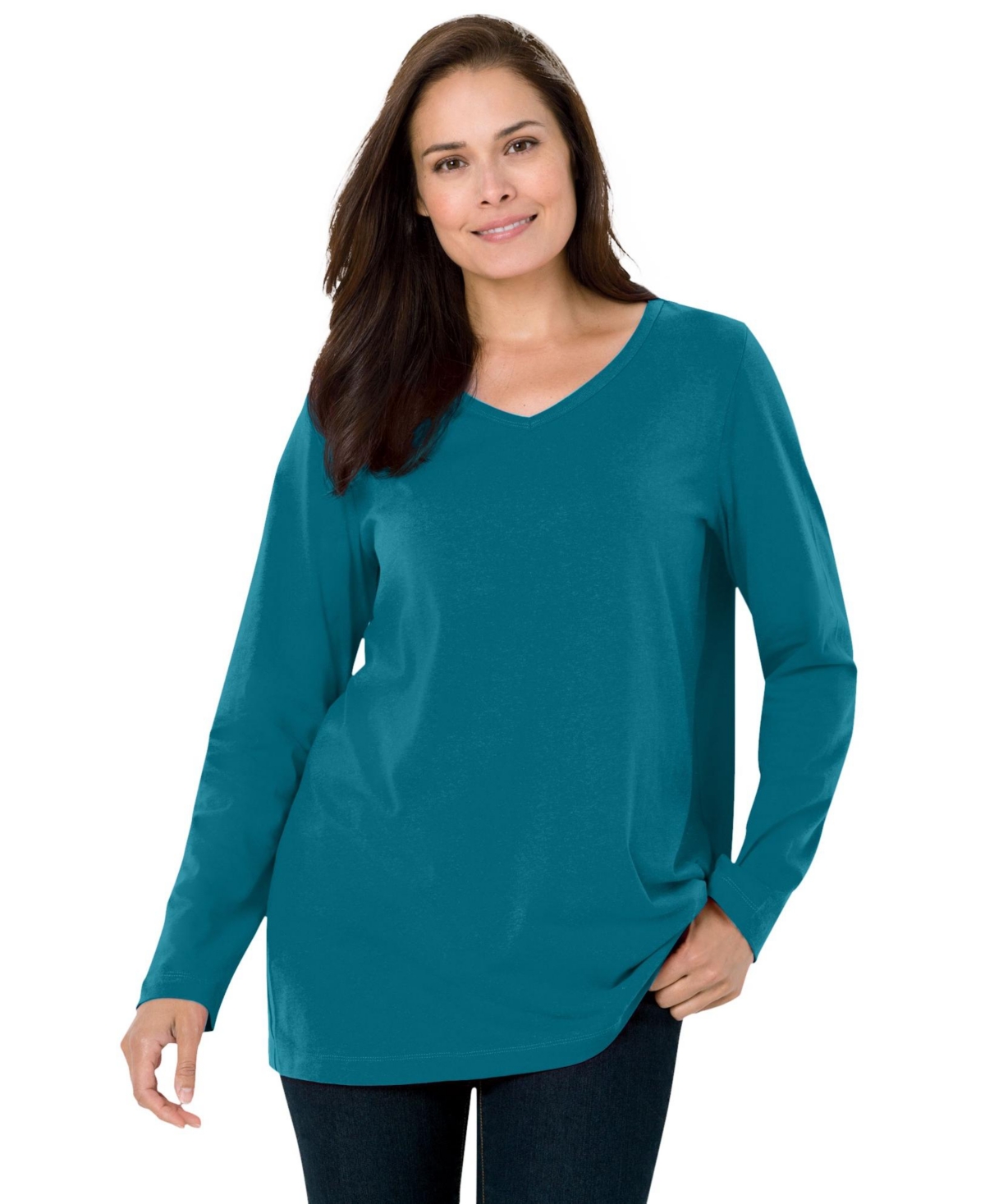 Click here for Woman Within Plus Size Within Perfect Long-Sleeve... prices