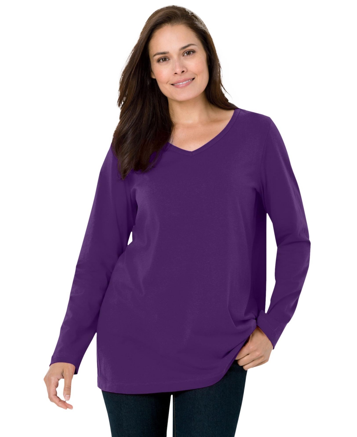 Click here for Woman Within Plus Size Within Perfect Long-Sleeve... prices