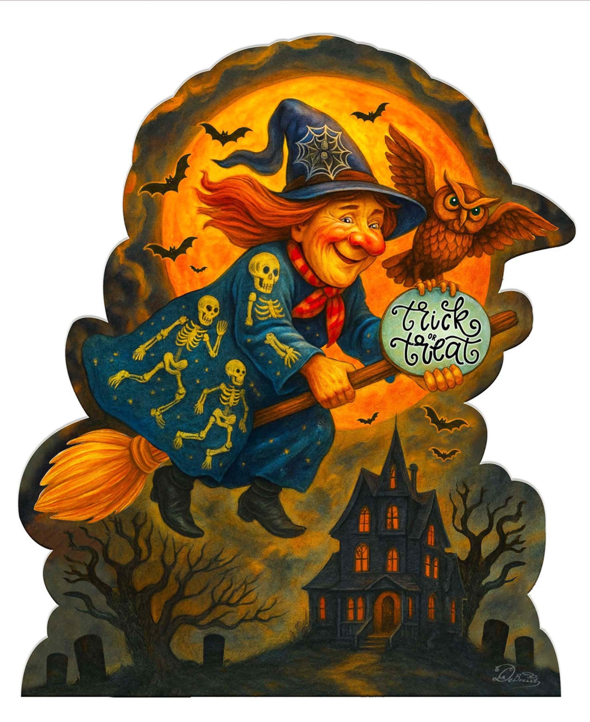 Click here for Designocracy Halloween Flying Witch Door Wall Hang... prices