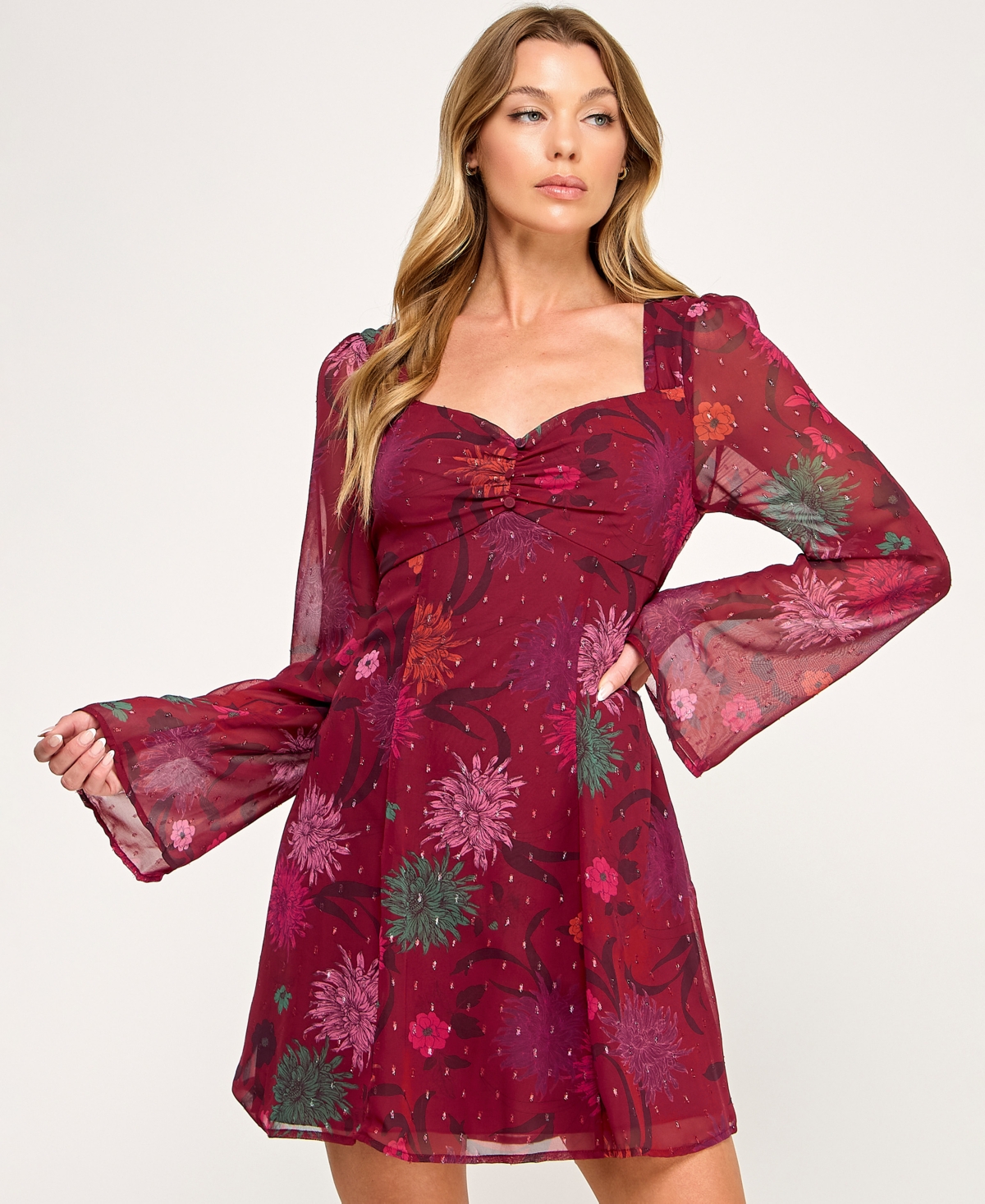 Click here for Seni & Cade Juniors Long Bell Sleeve Short Dress -... prices