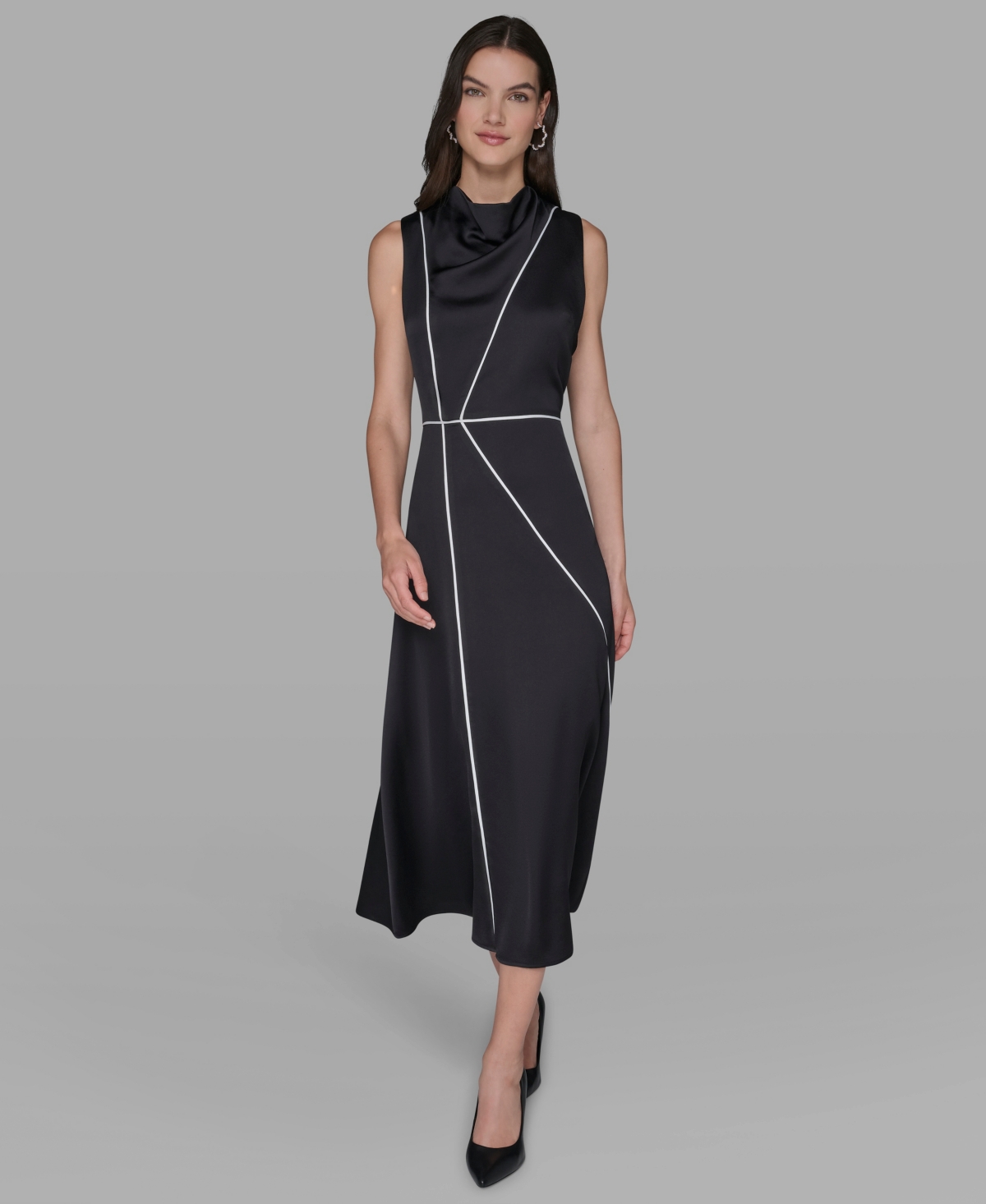 Click here for Karl Lagerfeld Paris Womens Mock Neck Midi Dress -... prices