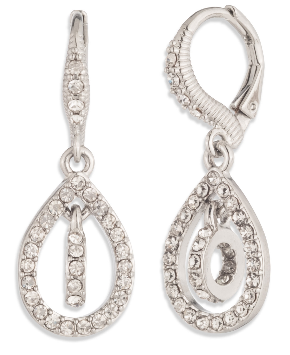 Click here for Givenchy Silver-Tone Crystal Pave Pear Drop Earrin... prices