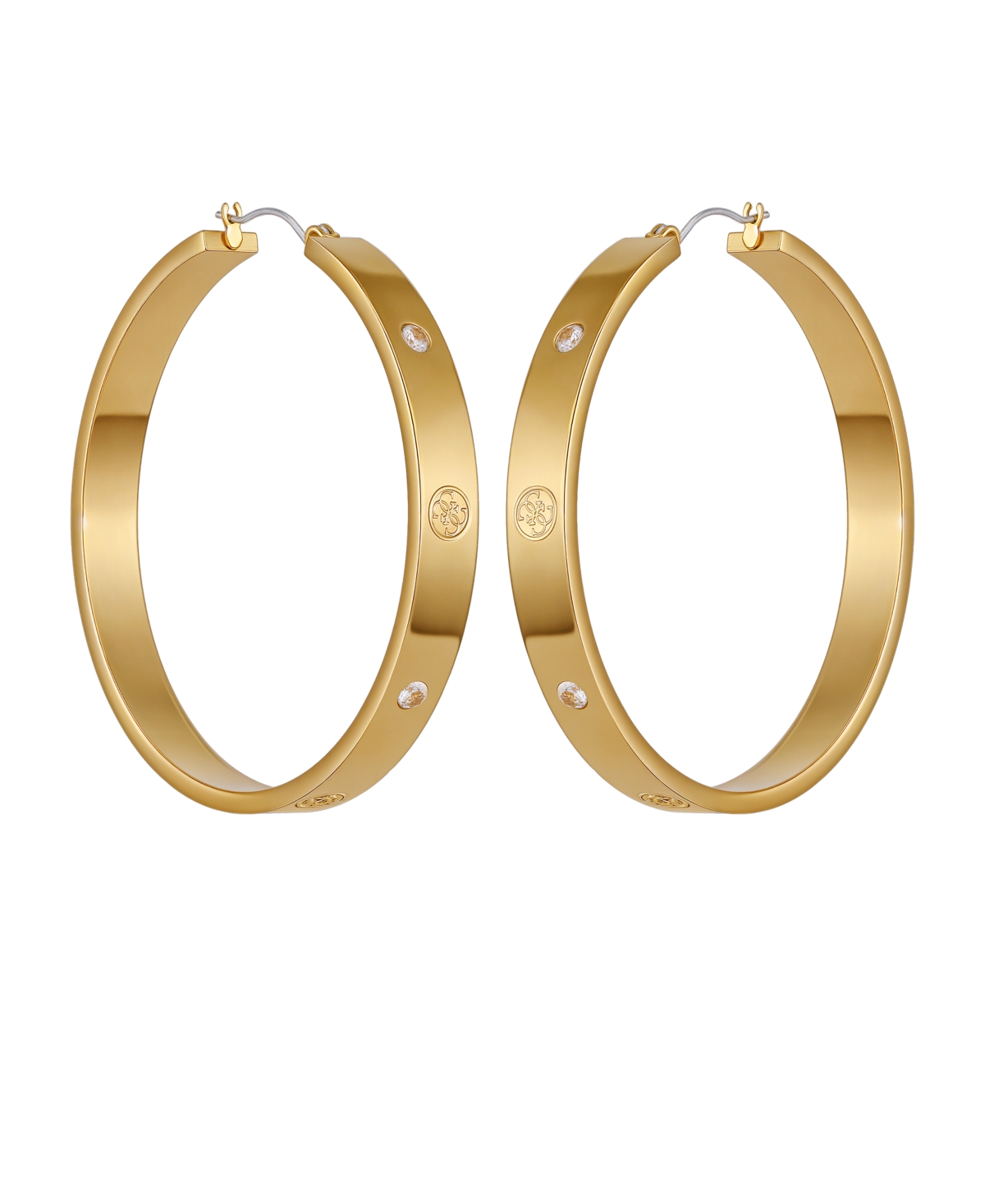 Click here for Guess Cubic Zirconia Gold and Silver-Tone Logo Hoo... prices