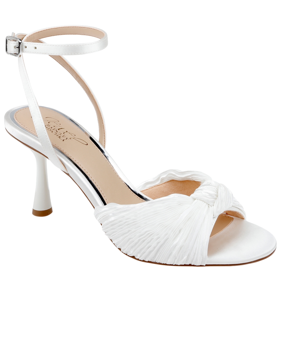 Jewel Badgley Mischka Womens Ibis Sandals - Ivory Fabric