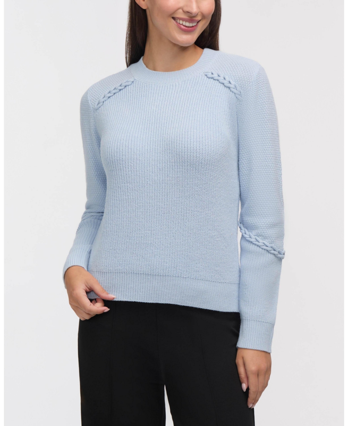 Click here for Ellen Tracy Womens Crew Neck Sweater with Braided... prices