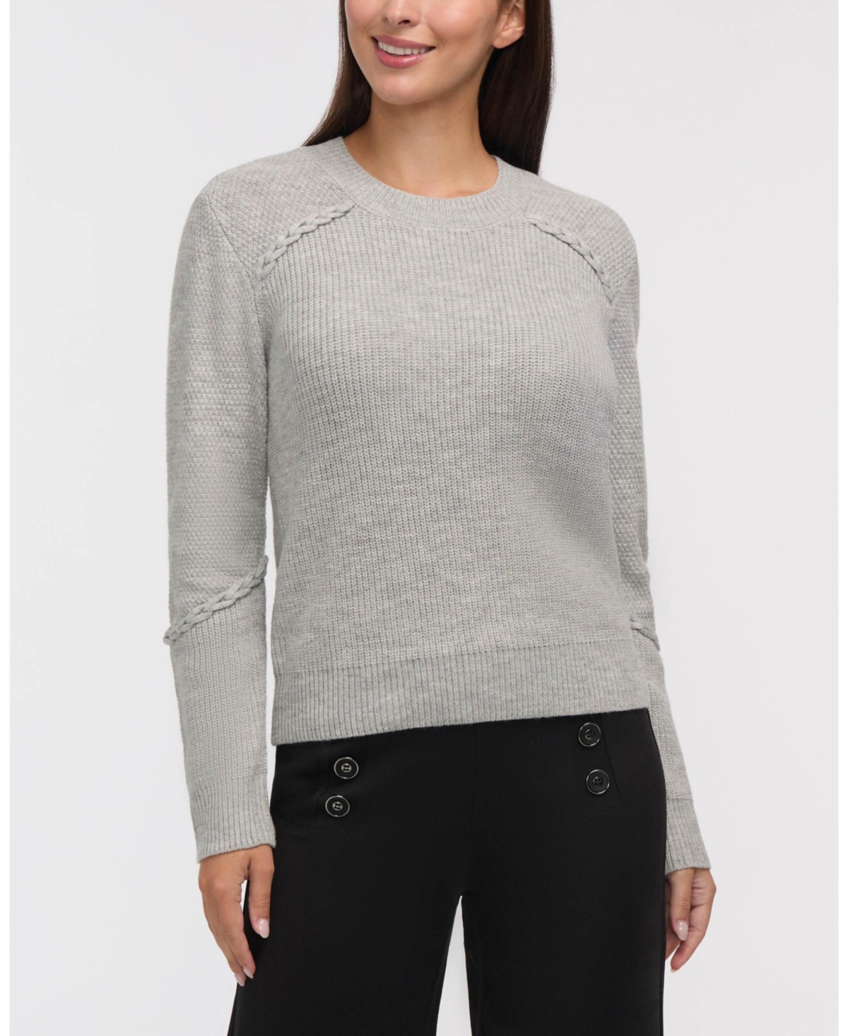 Click here for Ellen Tracy Womens Crew Neck Sweater with Braided... prices