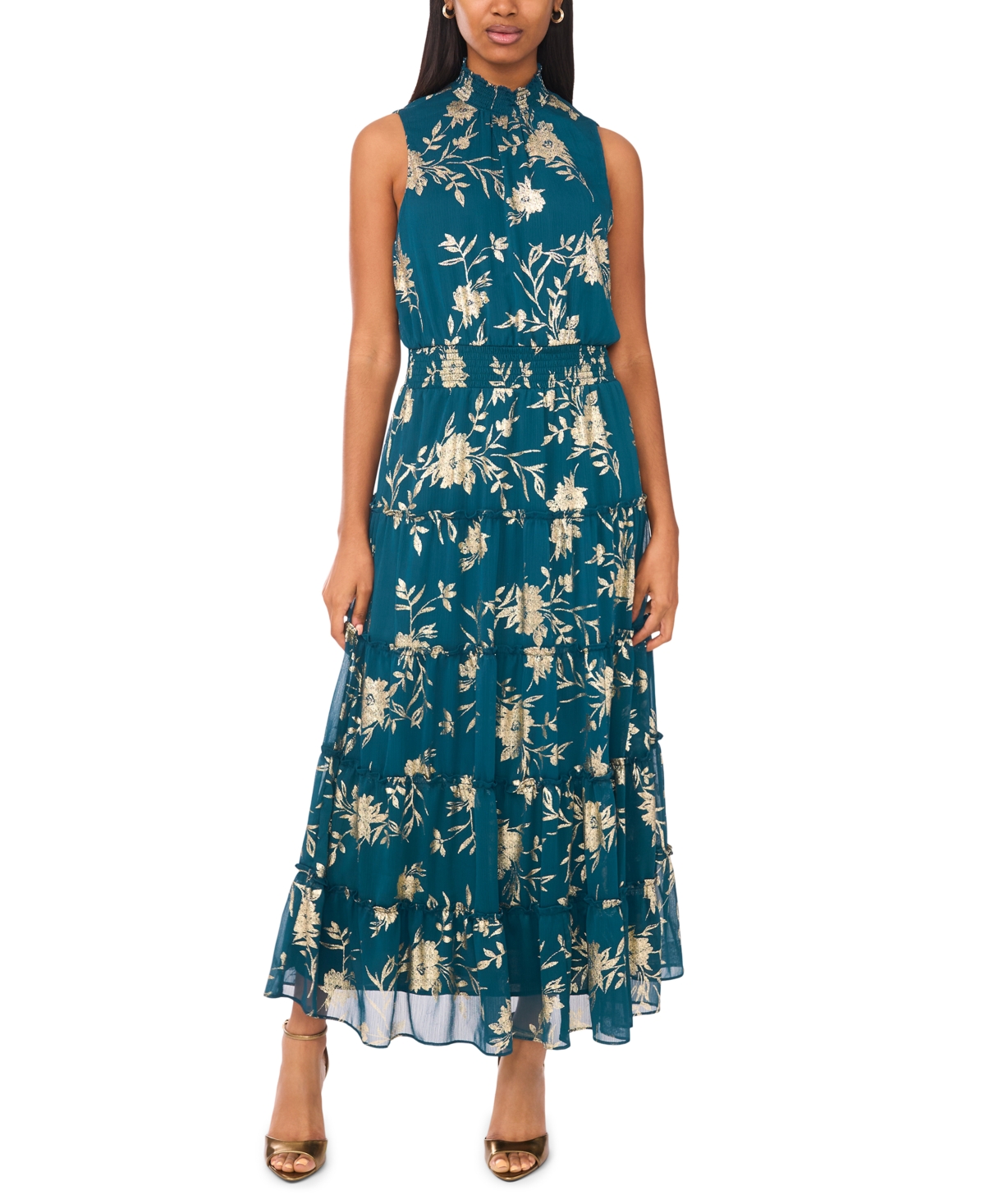 Click here for Msk Womens Smocked Waist Sleeveless Maxi Dress - D... prices