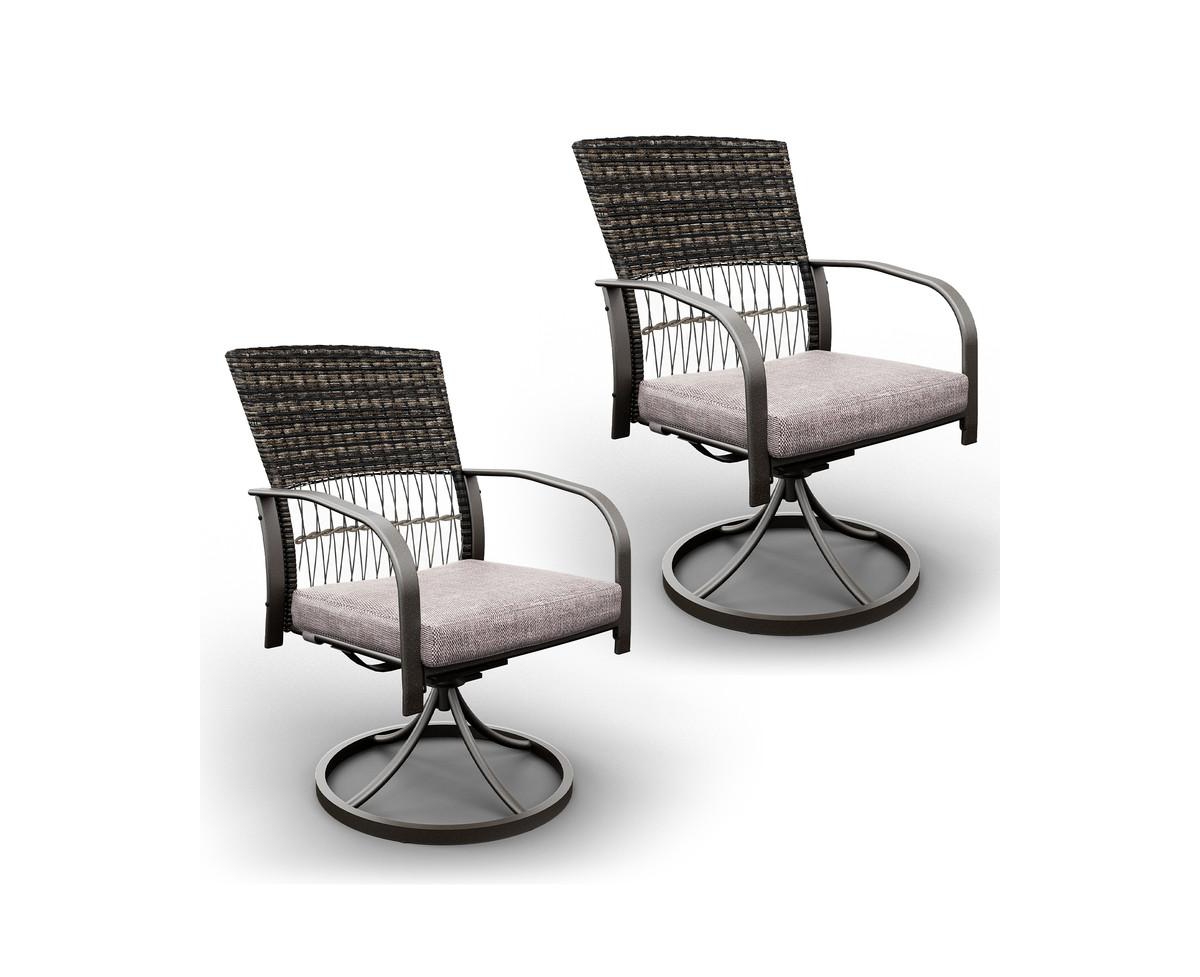 Click here for Pamapic Green Rattan Swivel Patio Dining Chair Set... prices