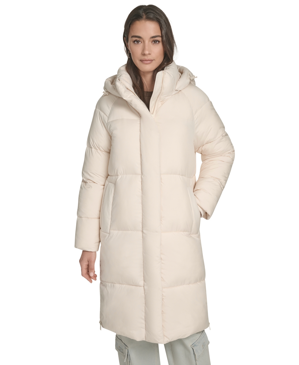 Click here for Levis Womens Mid-Length Puffer Jacket - White Swan prices