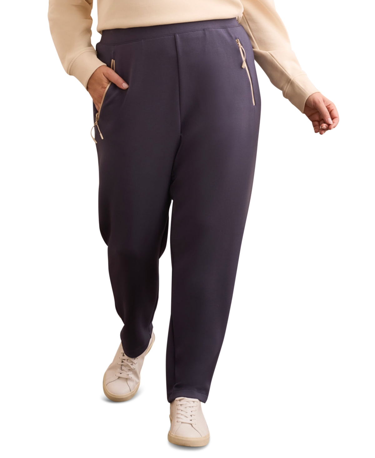 Click here for Tribal Plus Size Techno Lux Pull-On Ankle Pants -... prices