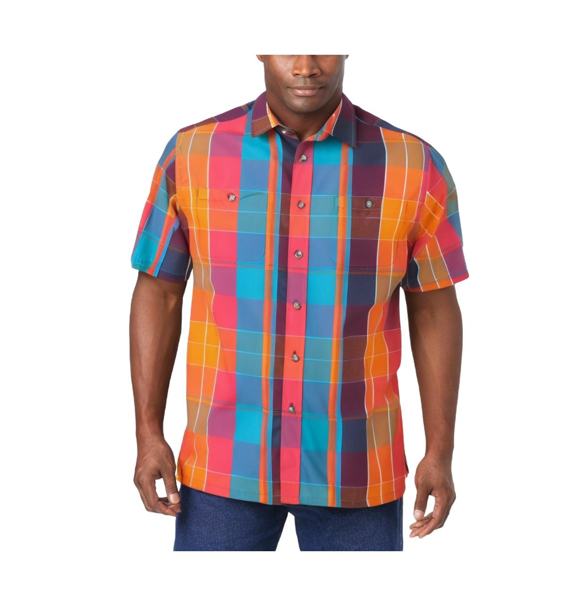 Click here for KingSize Big & Tall Short-Sleeve Plaid Shirt - Ras... prices