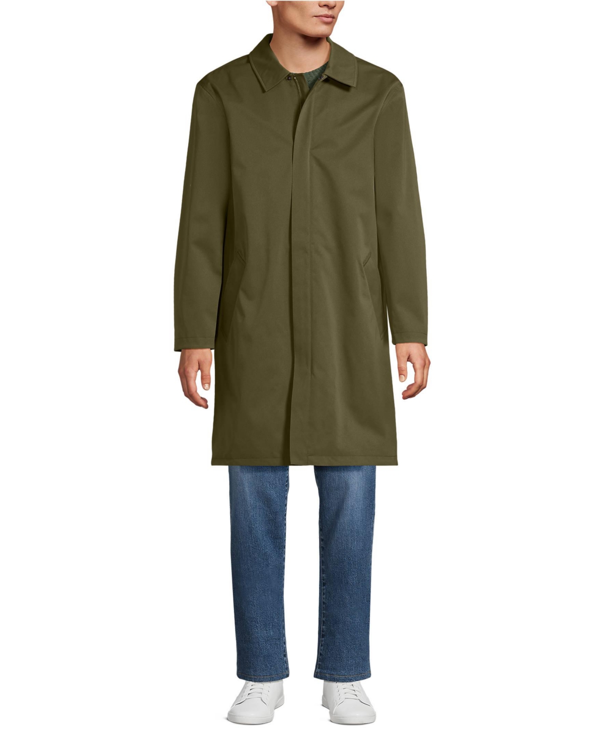 Click here for Lands End Mens Squall Mac Raincoat - Woodland moss prices