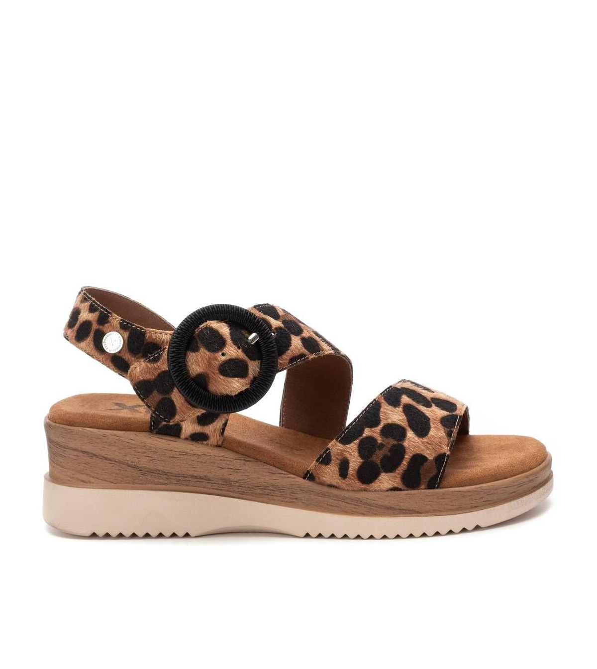 Click here for Xti Womens Wedge Ankle Strap Sandals - Leopard prices