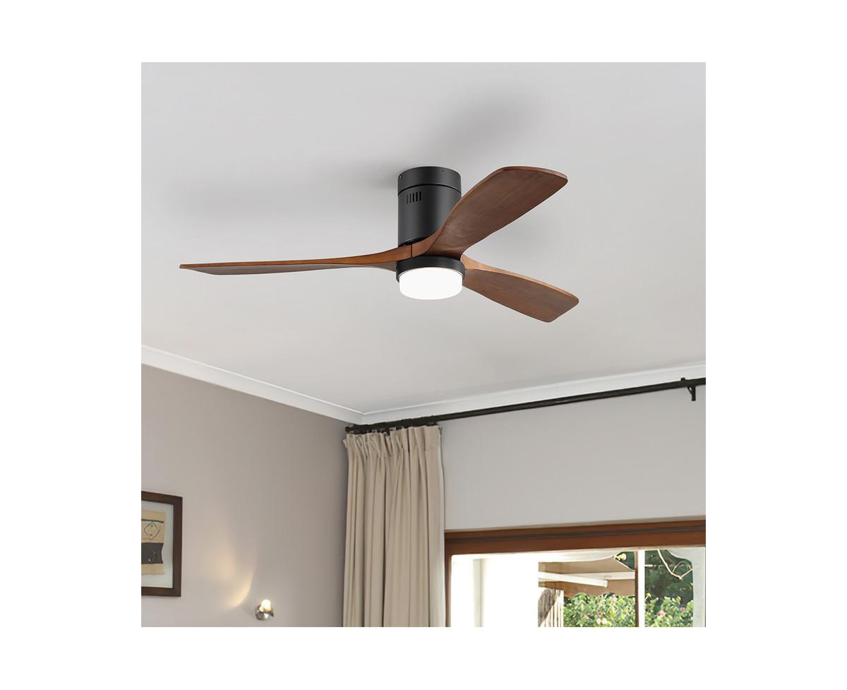 Click here for 52-inch Modern Black 3 Solid Wood Blades Flush Mou... prices