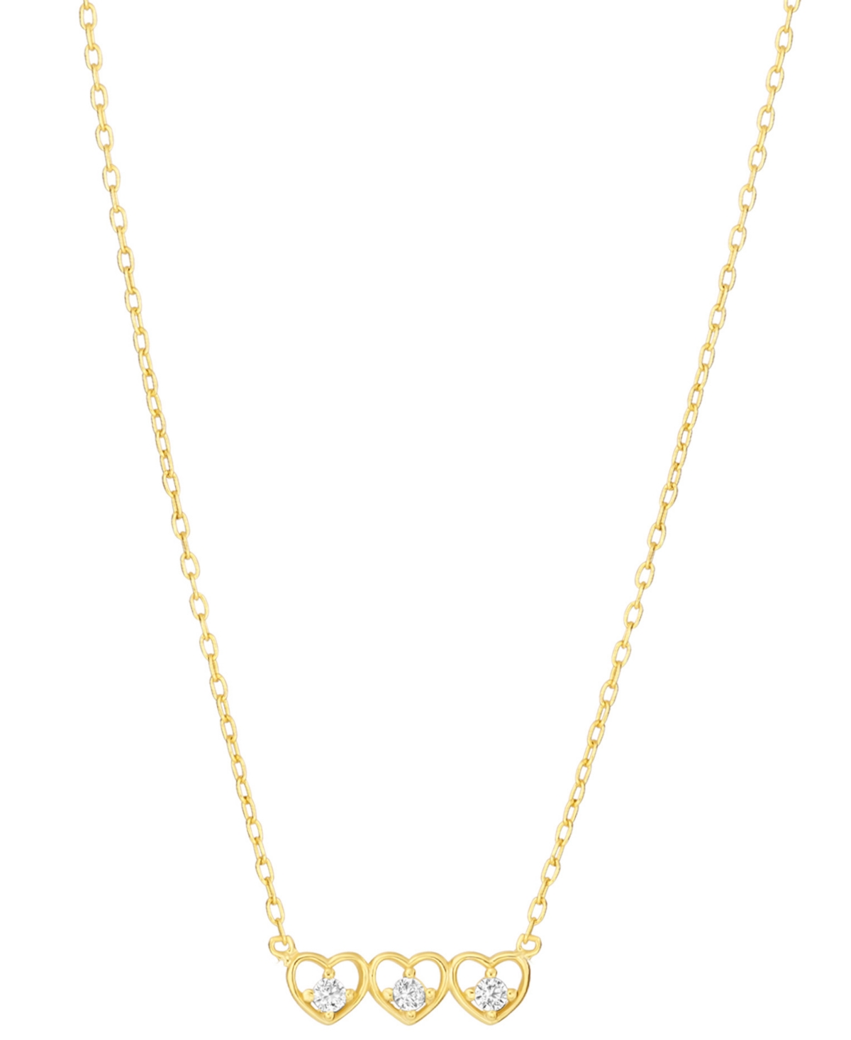 Click here for Macys Cubic Zirconia Triple Open Heart Necklace (0... prices