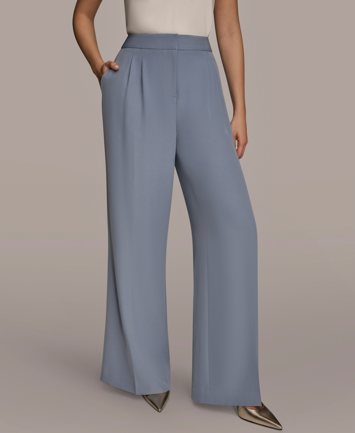 Click here for Donna Karan New York Womens Waisted Wide Leg Pants... prices