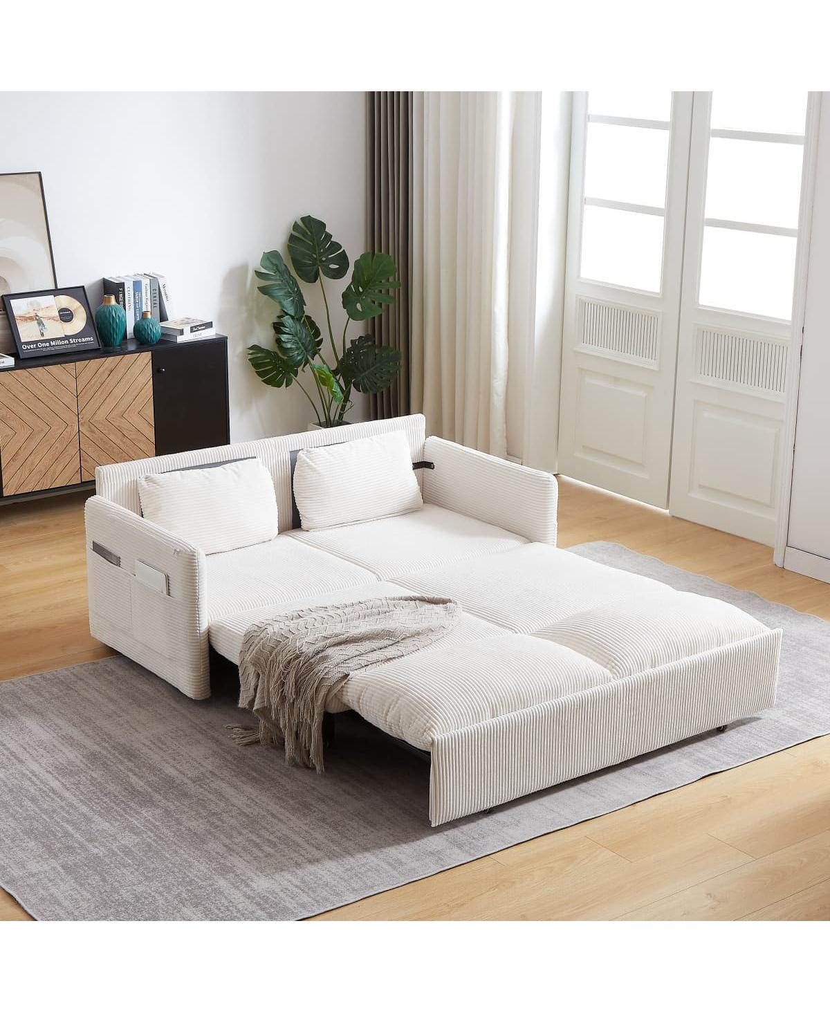 Click here for Maison Boucle 64.5 Inch 3-in-1 Corduroy Pull-Out S... prices
