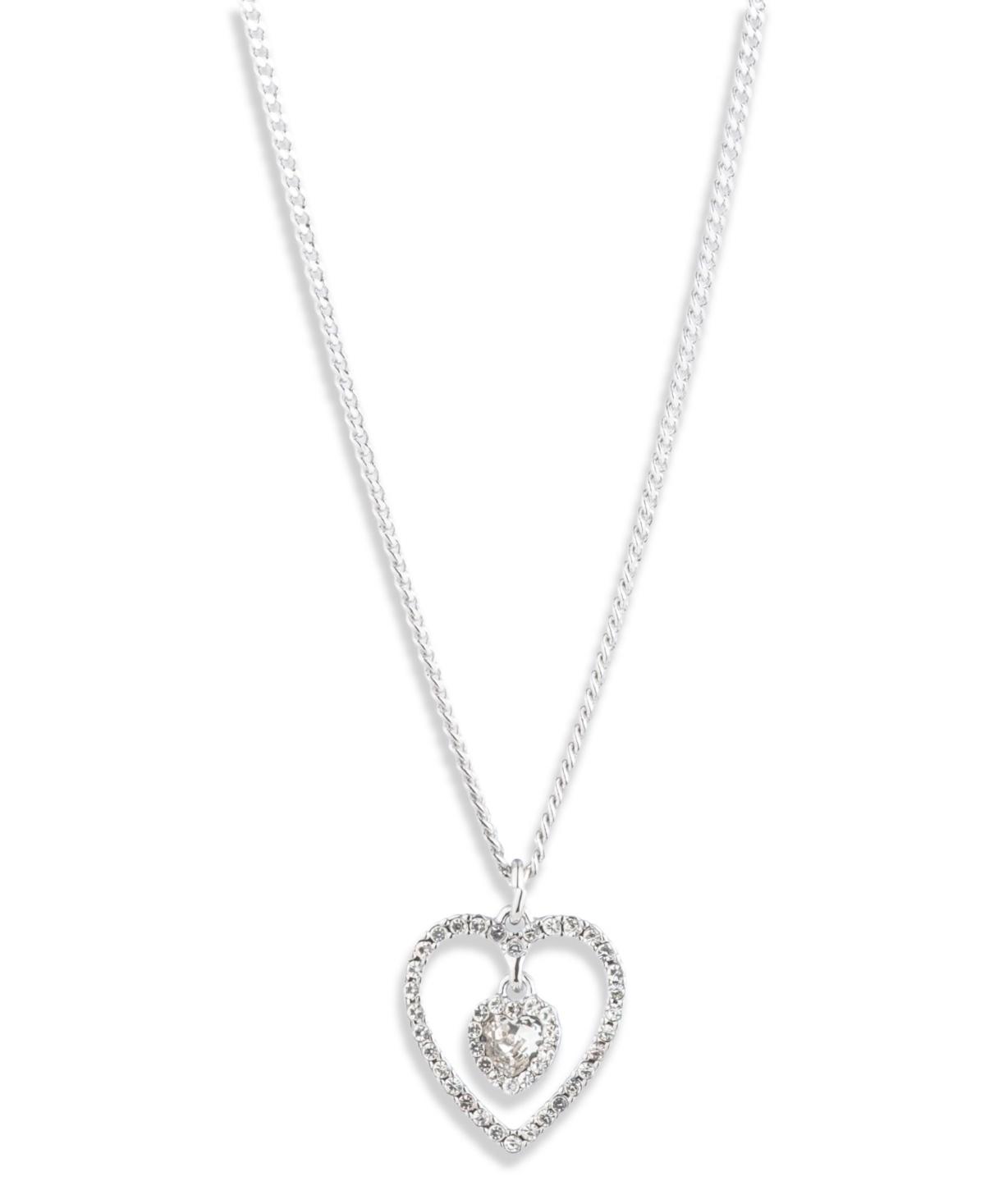 Click here for Givenchy Rhodium Crystal Silver-Tone Heart Pendant... prices