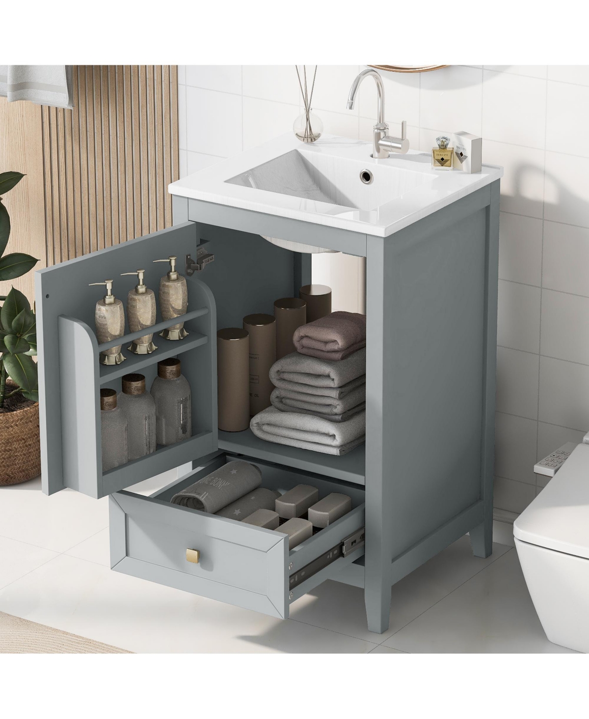 Click here for Casainc 20" Bathroom Vanity with Sink  Soft C... prices