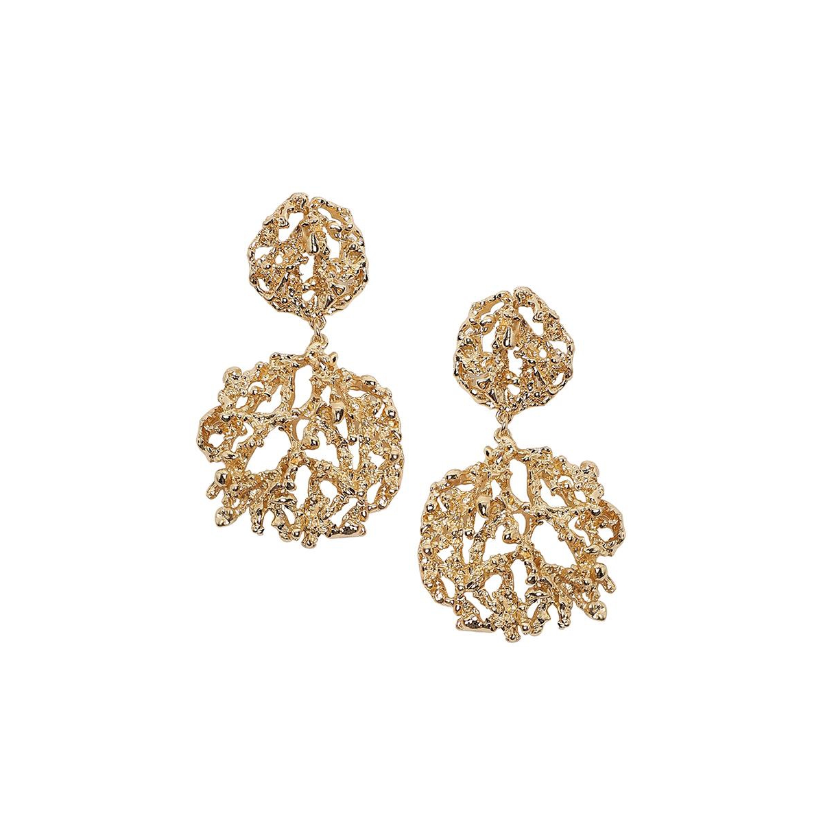 Click here for Dewy Dahlia Drop Earrings - Gold prices