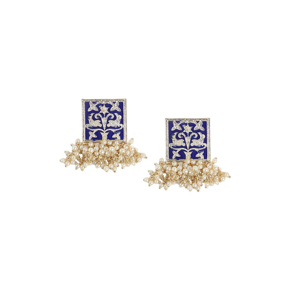 Click here for Sohi Womens The Niloufar Drop Earrings - Blue prices