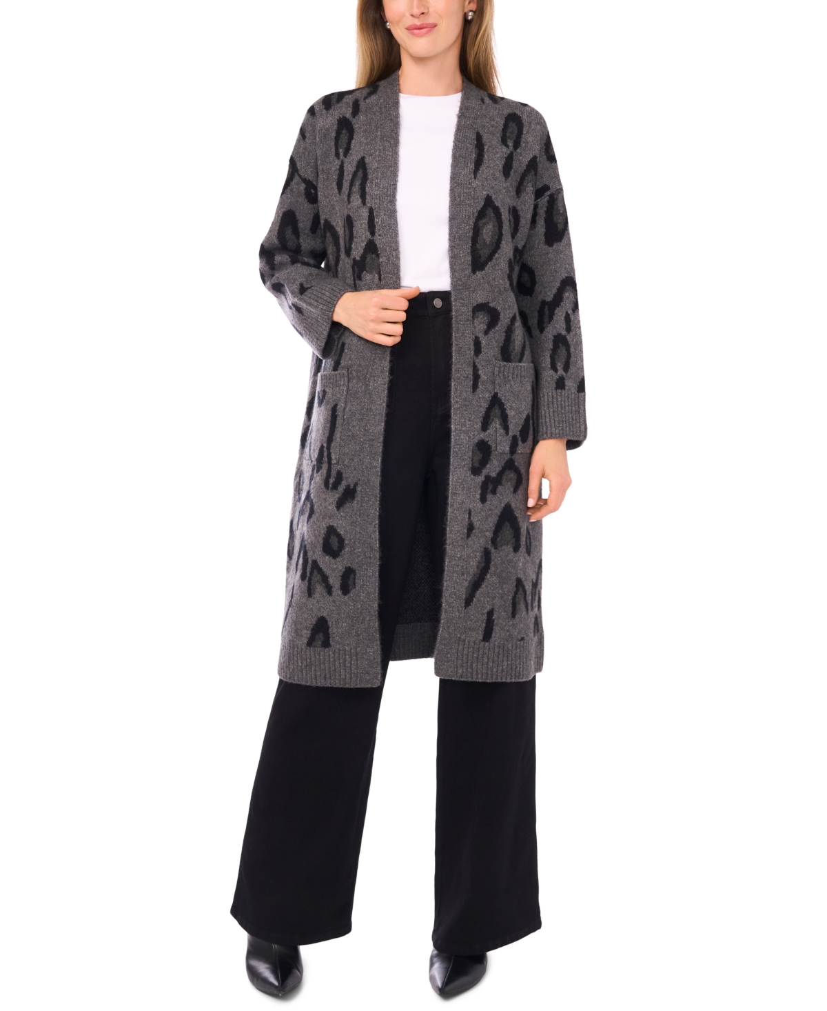 Click here for Vince Camuto Womens Long Sleeve Animal Print Cardi... prices