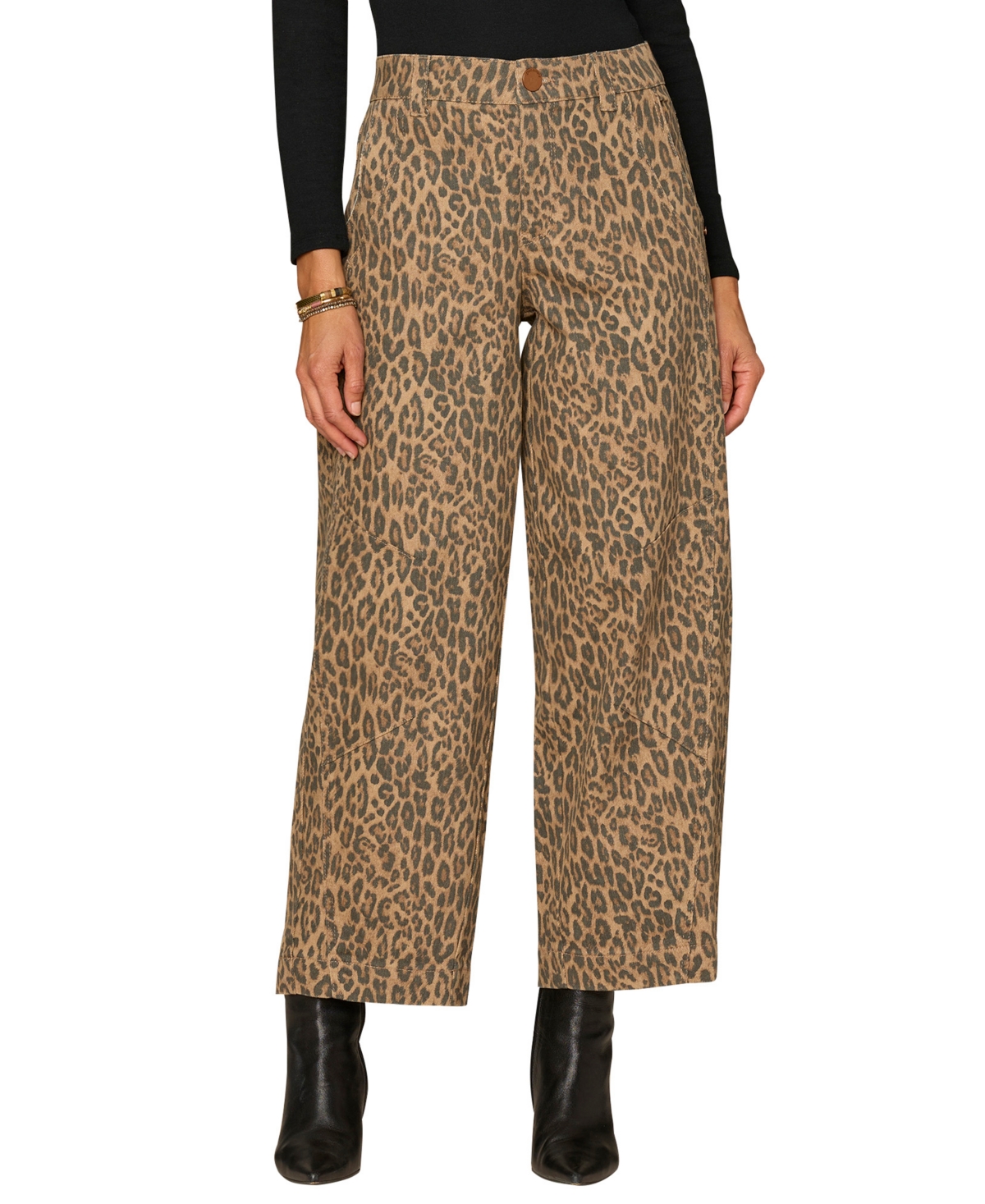 Click here for Democracy Petite Barrel Leg Skyrise Jeans - Brown... prices