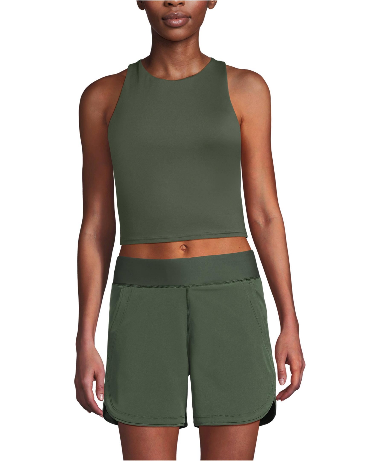 Click here for Lands End Womens High Neck Racerback Midkini Top -... prices