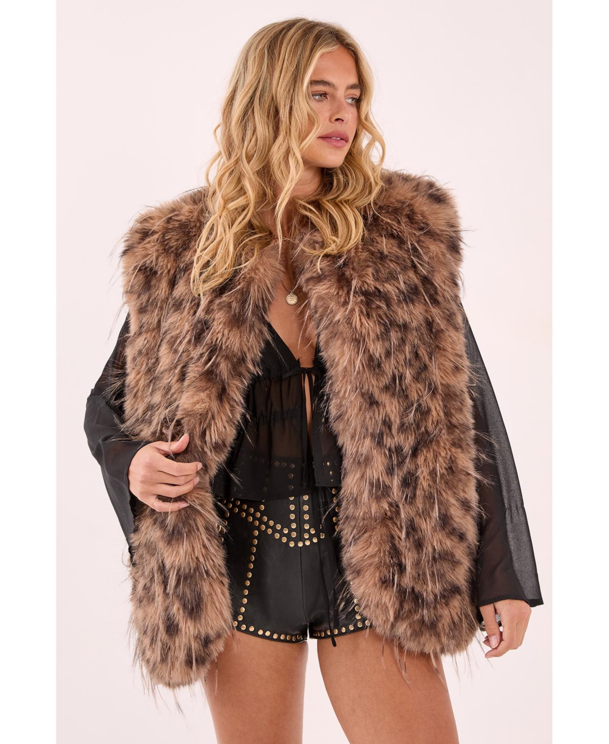 Click here for Nasty Gal Womens Leopard Print Faux Fur Gilet - Br... prices