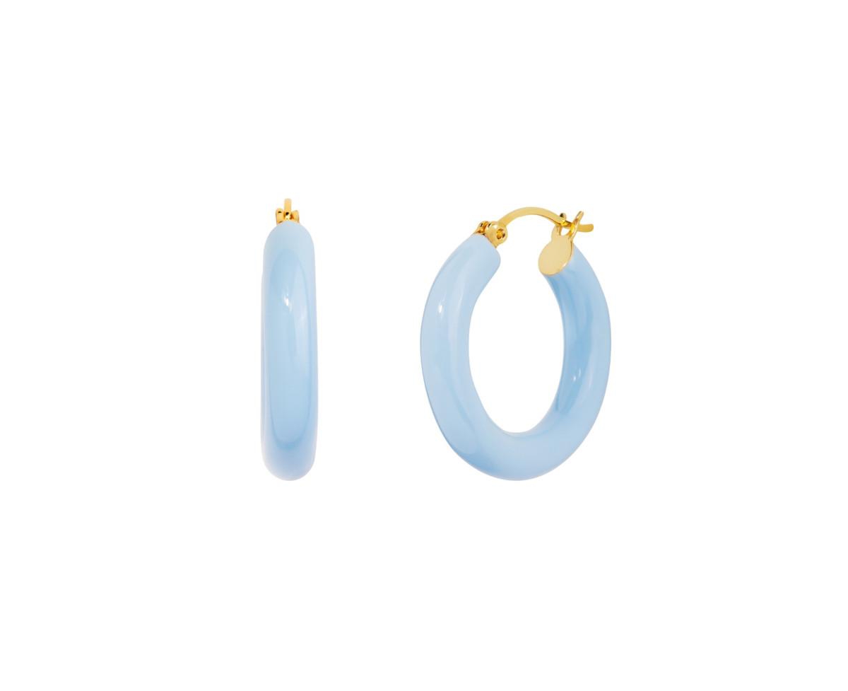 Click here for Sasha Blue Enamel Hoops - Blue prices