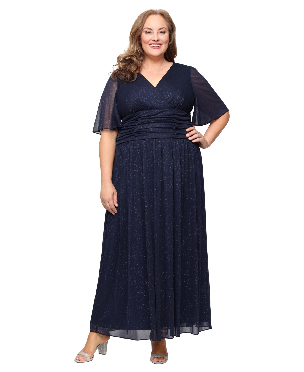 Click here for Sl Fashions Plus Size Long -Neck A-Line Dress - Na... prices