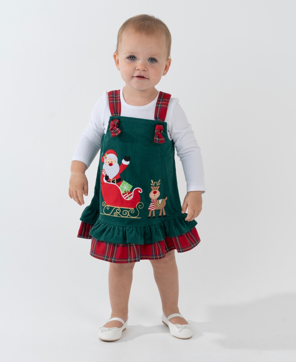 Click here for Rare Editions Baby Girl 2-Piece Santa Sleigh Jumpe... prices