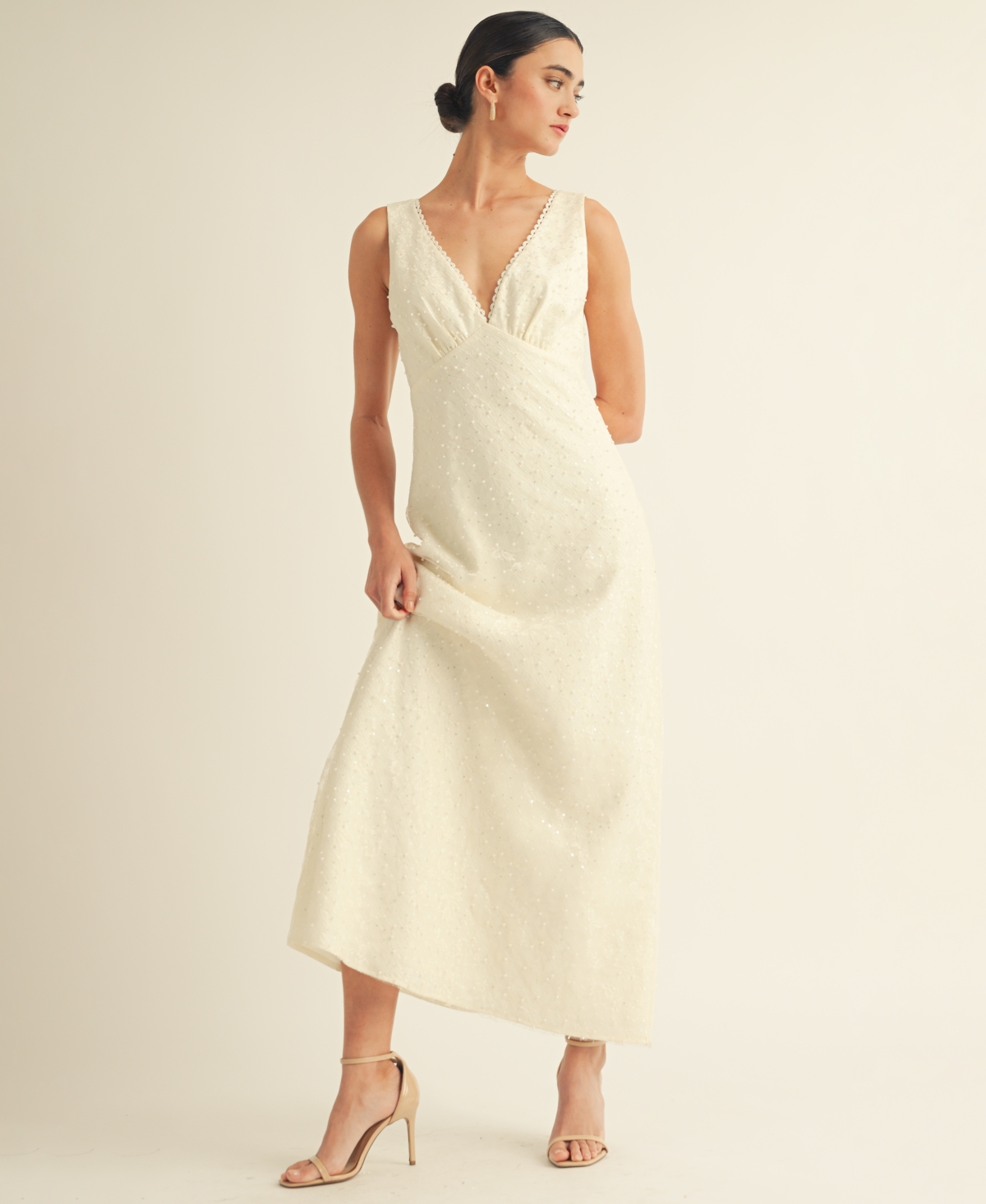 Click here for Arose Studio  Inc Womens V-Neck Scalloped Lace Tie... prices