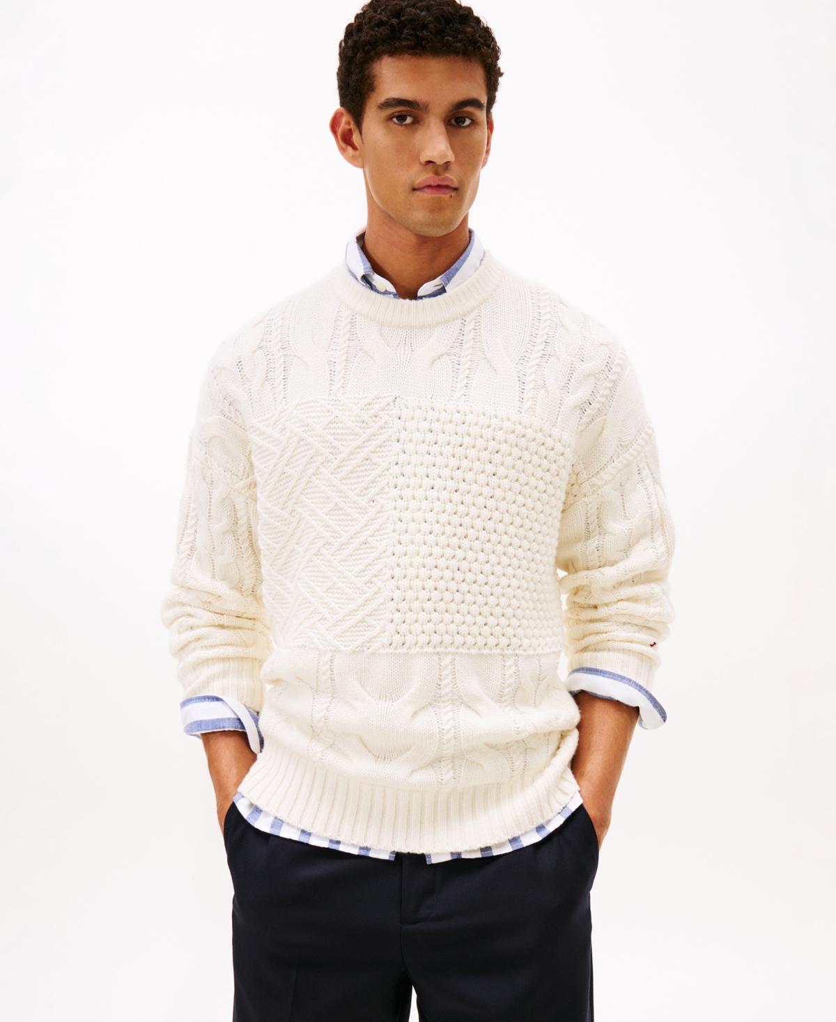 Click here for Tommy Hilfiger Mens Crewneck Sweater - Ivory Petal prices