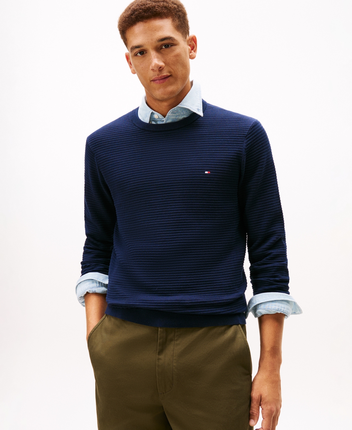 Click here for Tommy Hilfiger Mens Crewneck Seasonal Sweater - Da... prices