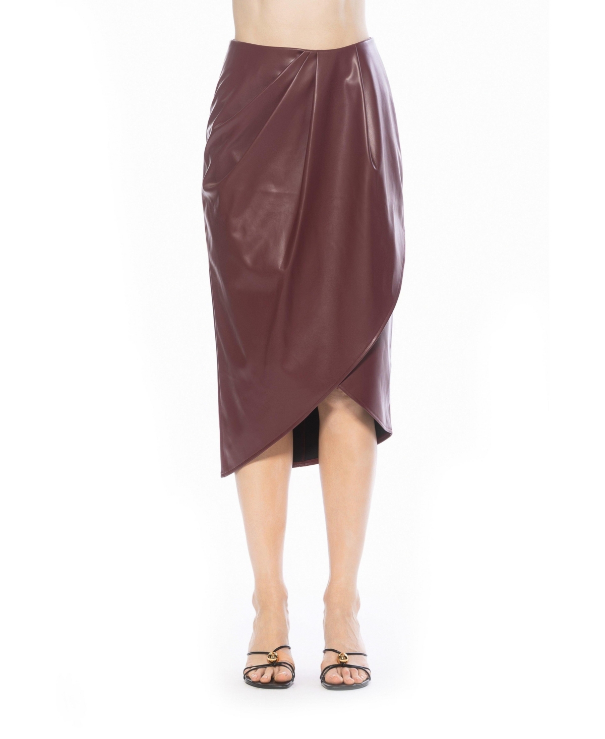 Click here for Alexia Admor Womens Kai Faux Leather Skirt - Burgu... prices