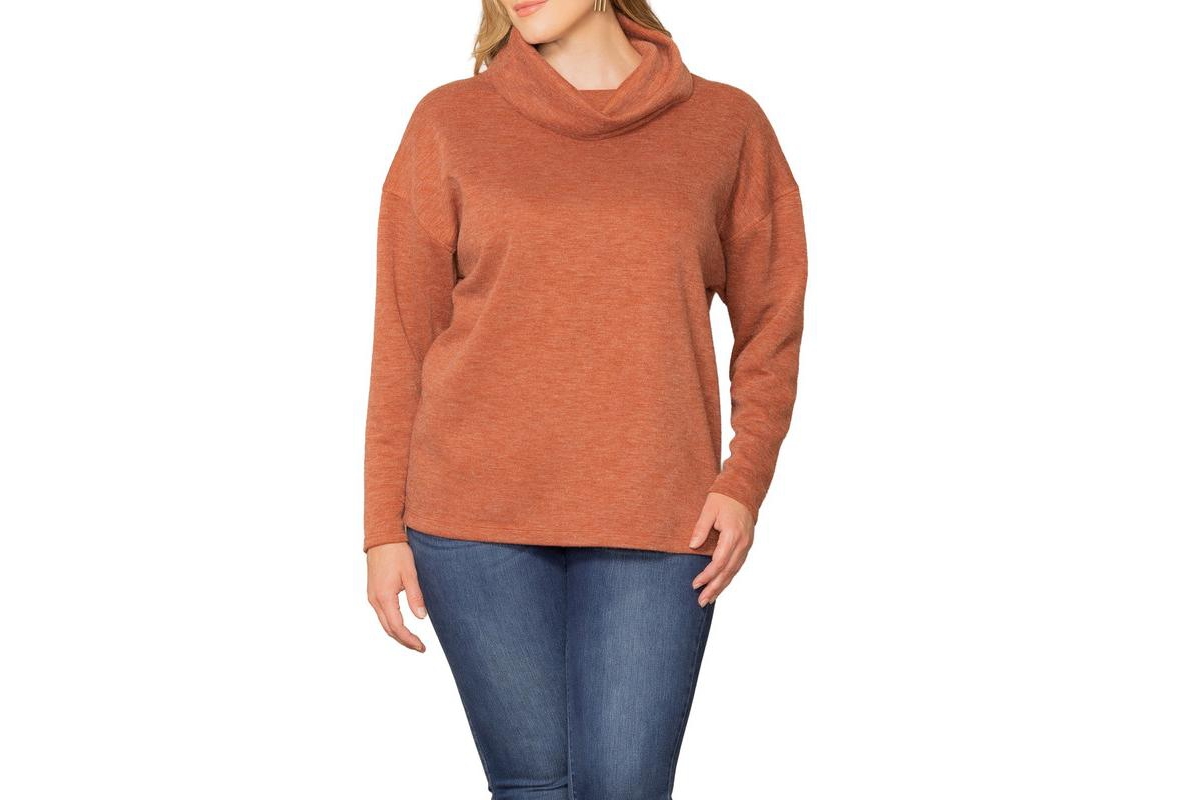 Click here for Kiyonna Plus Size Astrid Turtleneck Sweater - Cinn... prices