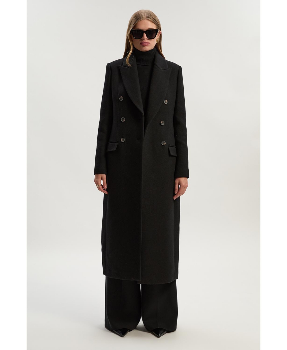 Click here for Karen Millen Womens Double Breasted Midi Coat - Bl... prices