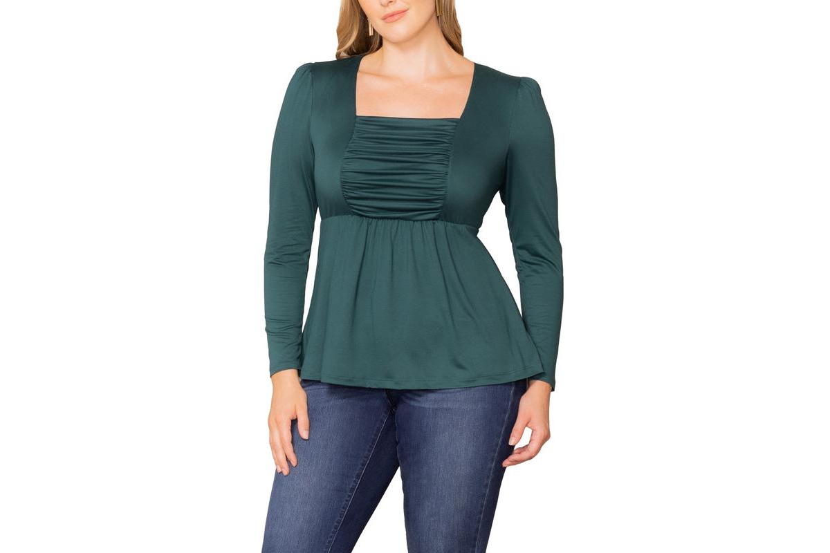 Click here for Kiyonna Womens Plus Size Rylan Long Sleeve Square... prices