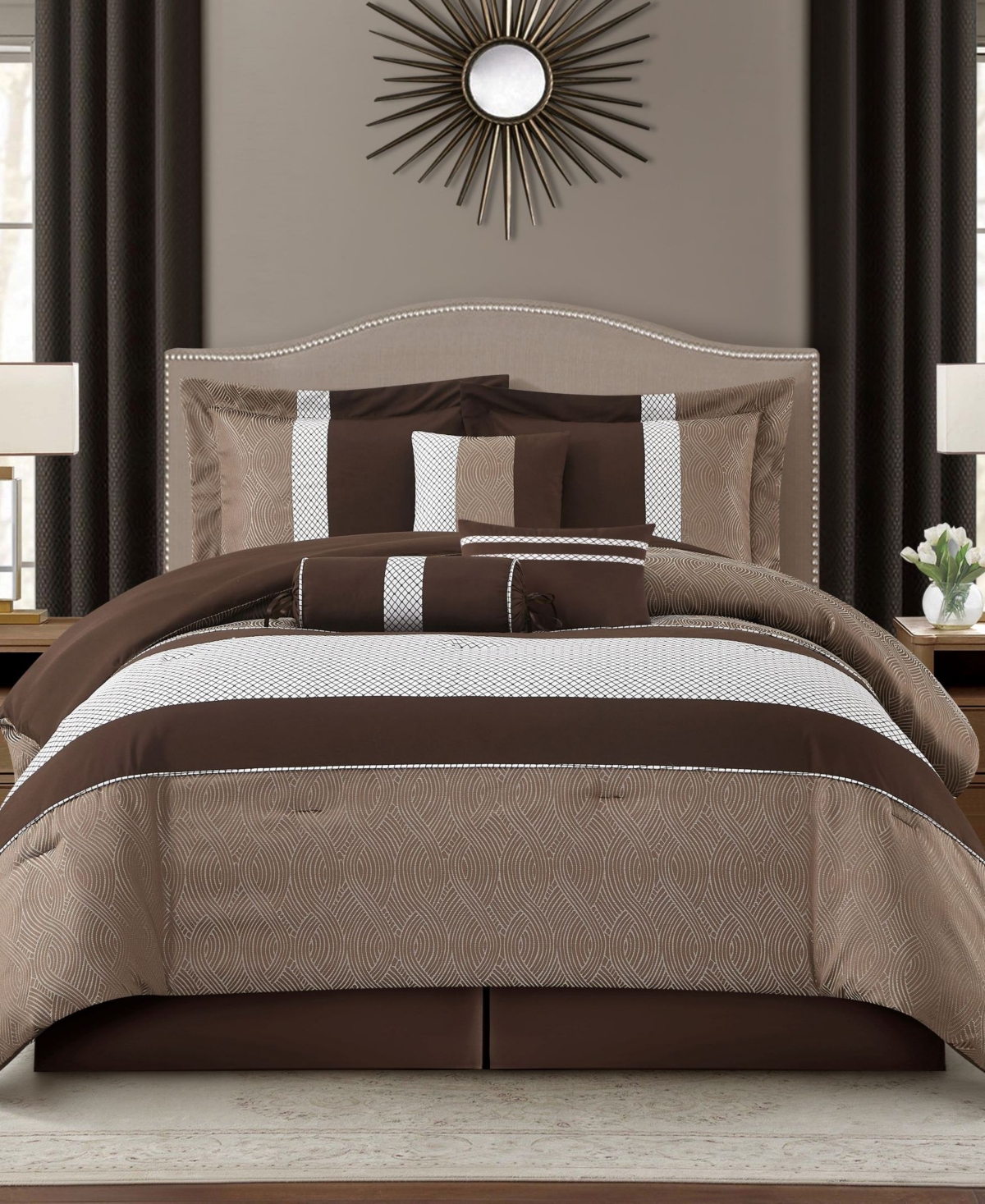 Click here for Stratford Park Corell Black 7-Pc. Comforter Set  Q... prices