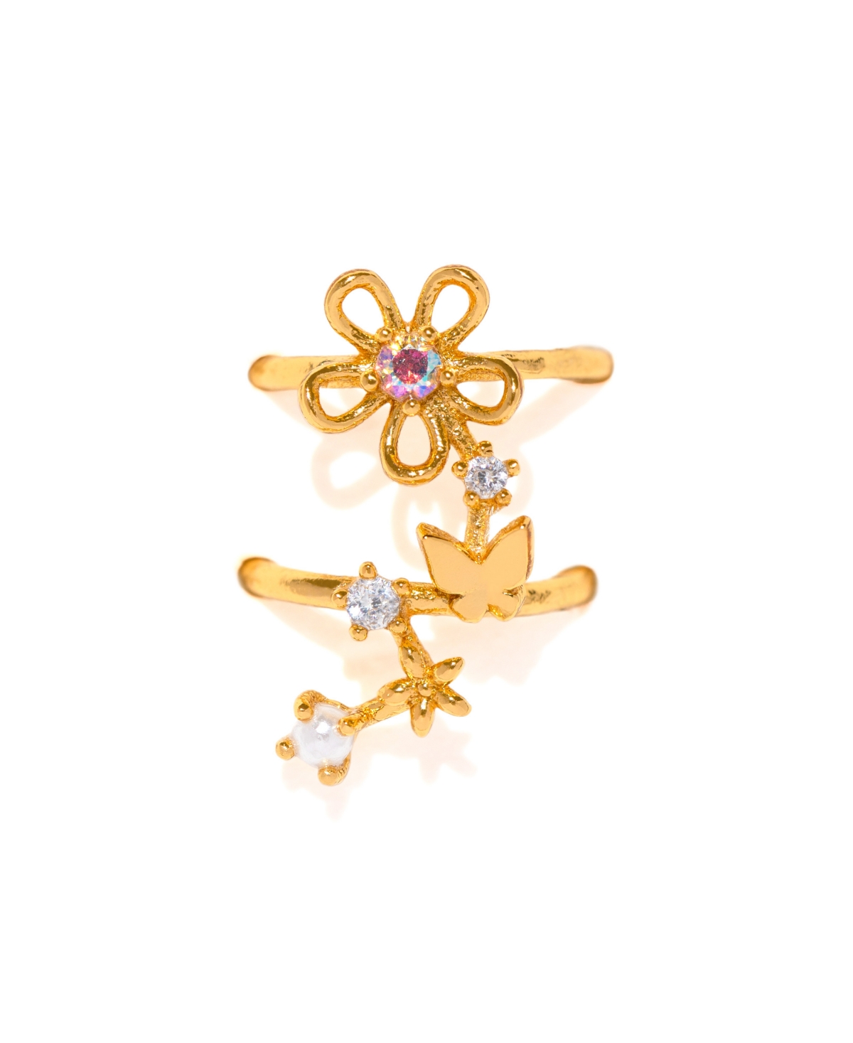 Click here for Girls Crew Crystal Flower Lane Cuff Crawler Earrin... prices