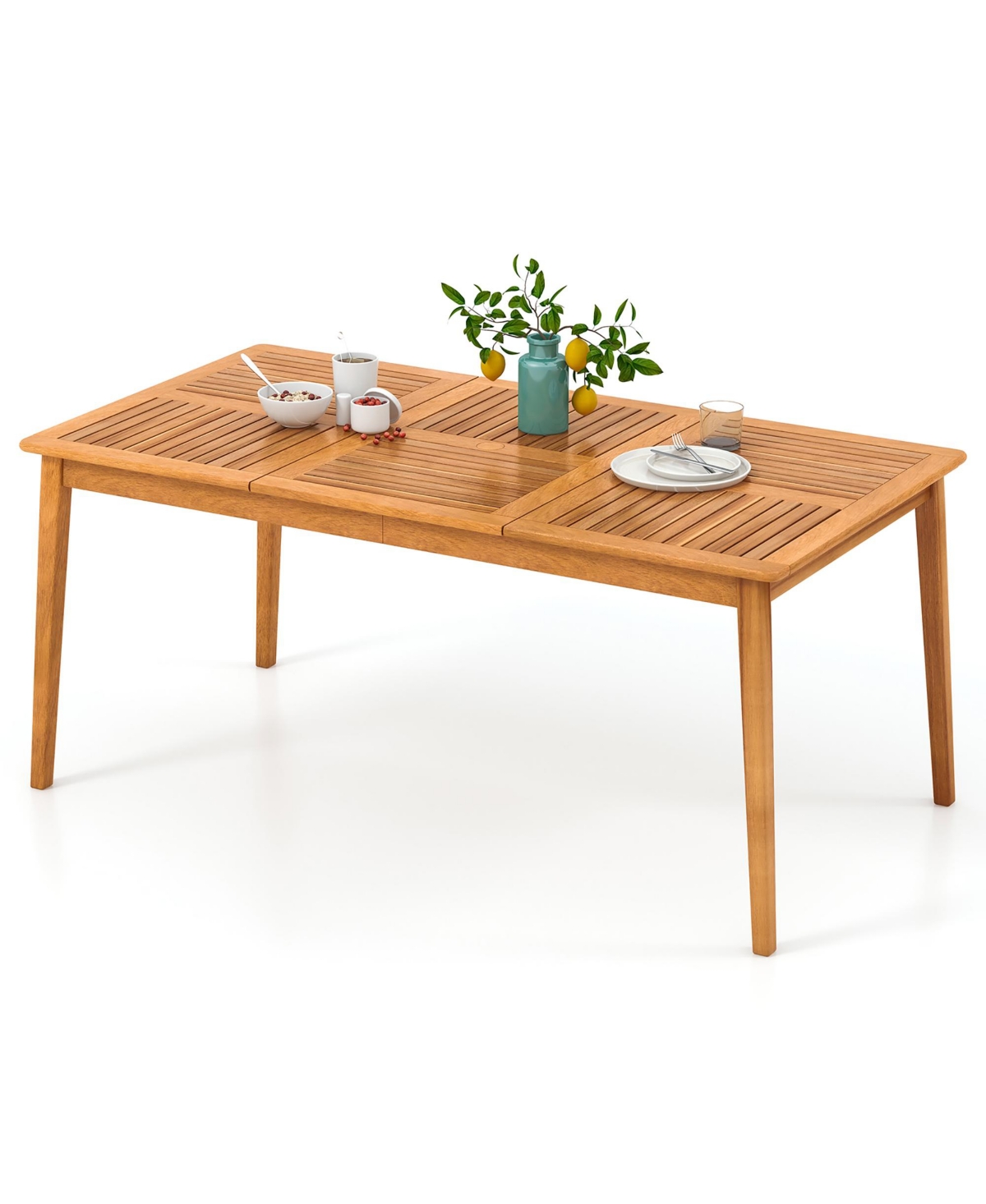 Click here for Gymax 6-Person Outdoor Acacia Wood Dining Table w/... prices