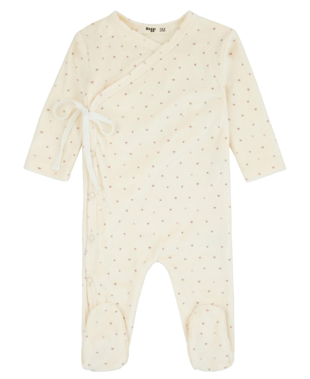 Click here for NoggiWear Kids Velour Dot Pattern Wrap Footie - Iv... prices