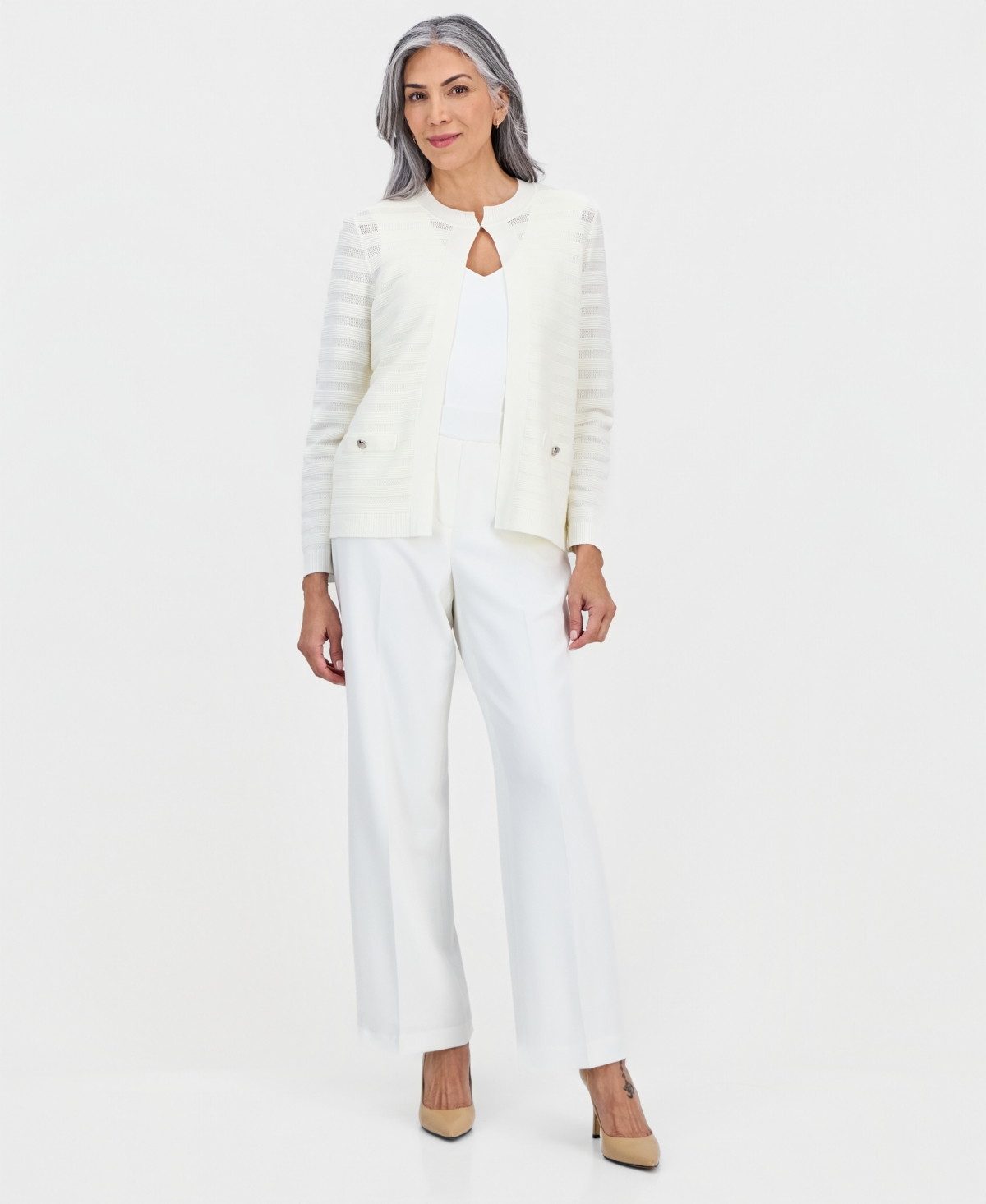 Click here for Kasper Womens Gracie High-Rise Straight-Leg Pants... prices