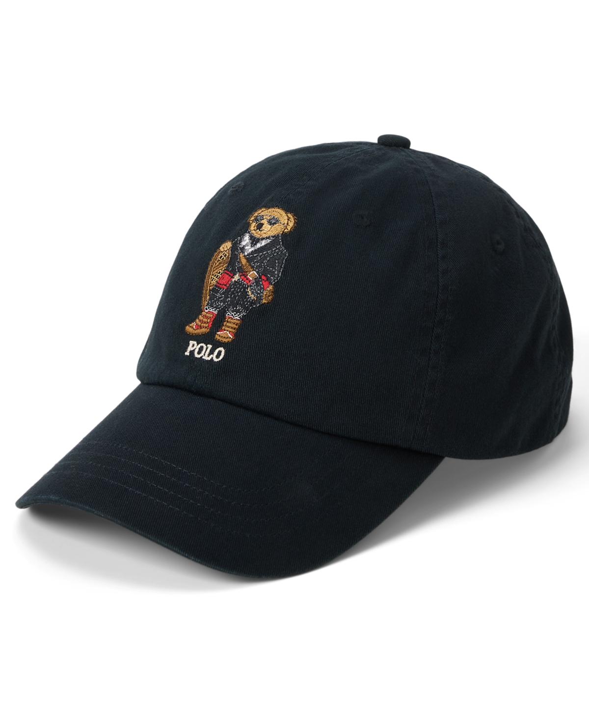Polo Ralph Lauren Mens Polo Bear Cotton Twill Ball Cap - Polo Black/Holiday Bear