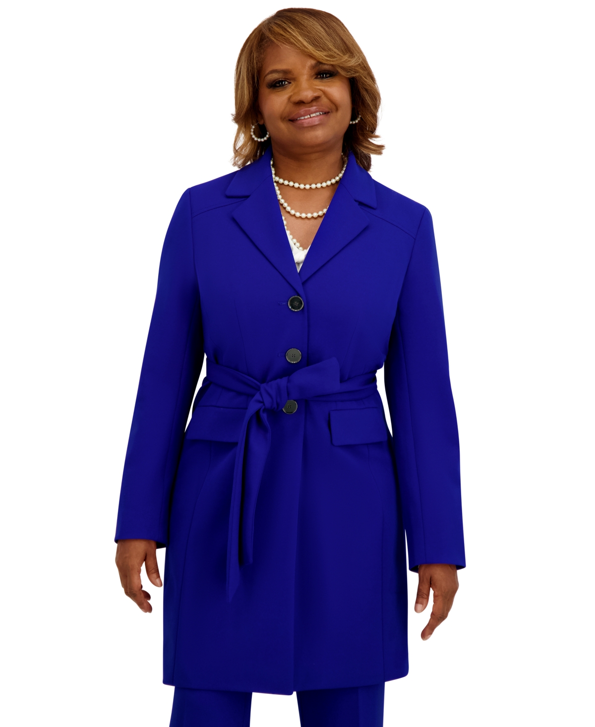 Click here for Kasper Womens Three Button Patch Pocket Trench Coa... prices